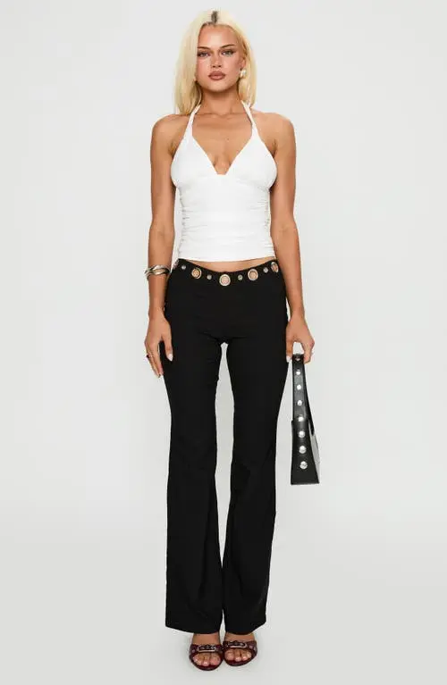 Princess Polly Grommet Trim Flare Pants