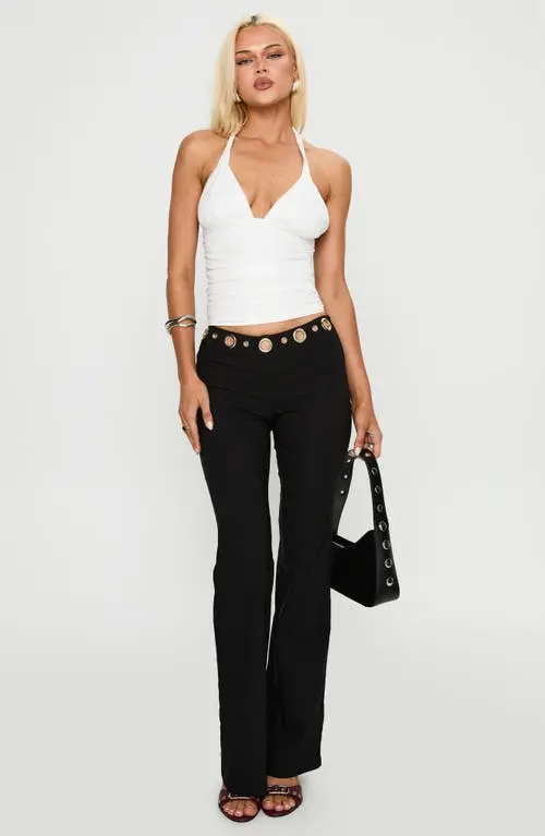 Princess Polly Grommet Trim Flare Pants