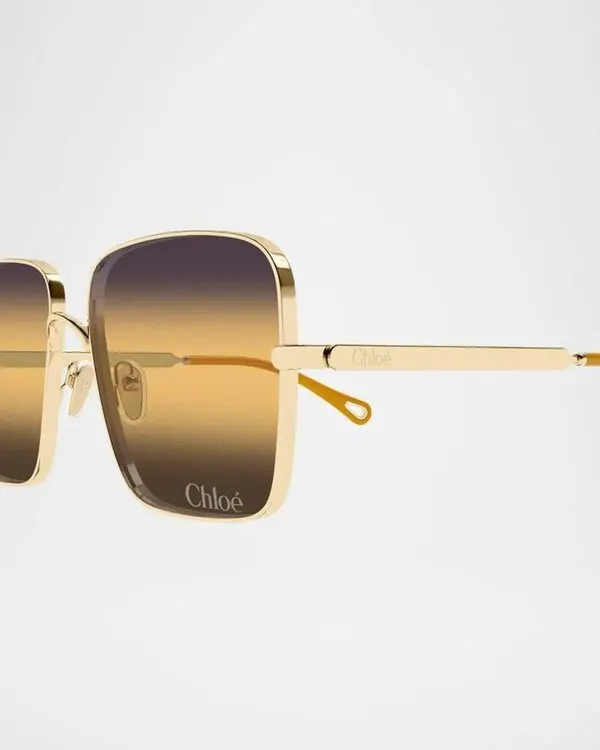 Chloé Aly 53mm Square Sunglasses - Gold