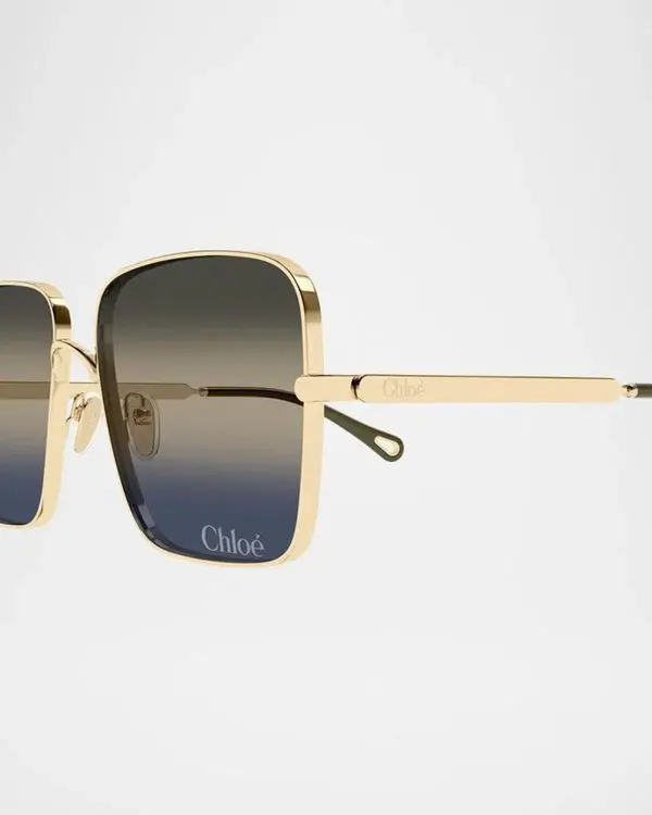 Chloé Aly 55mm Metal Square Sunglasses