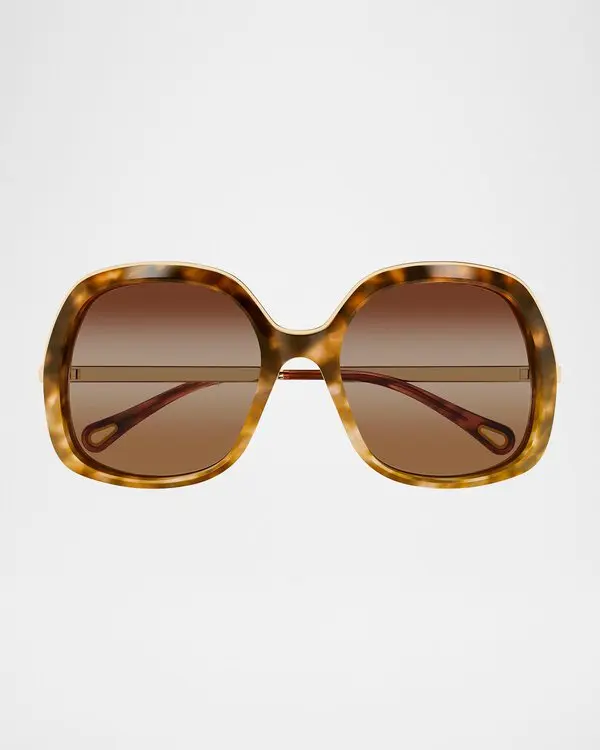 Chloé Leia Square Sunglasses - Havana