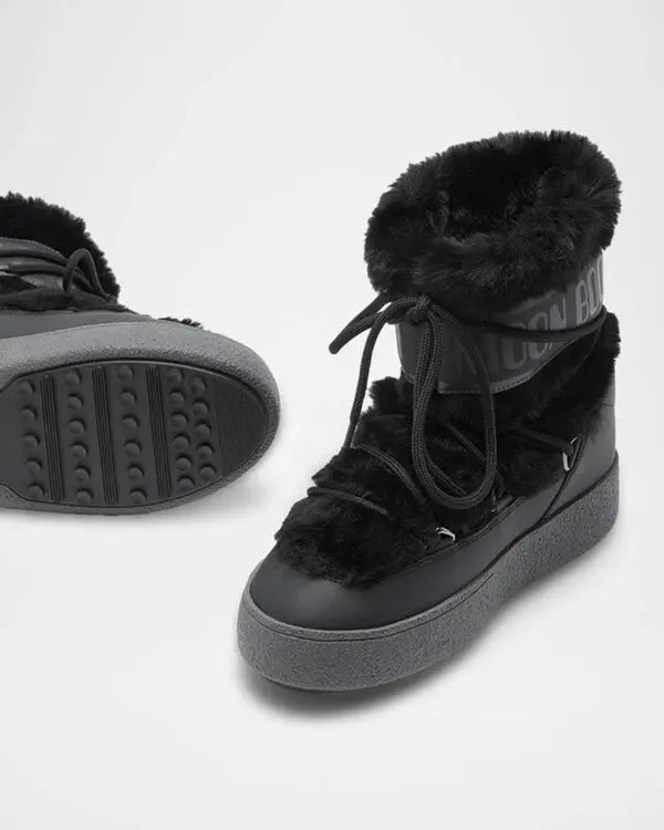 Moon Boot Ltrack Faux Fur Ankle Snow Boots - Blac