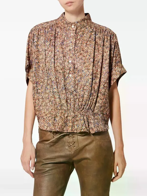 Isabel Marant Étoile Floral Print Button Top - Brown