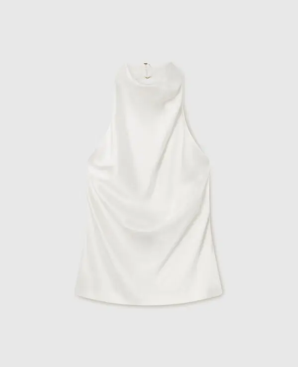 Stella McCartney Halterneck Satin Top - Cream
