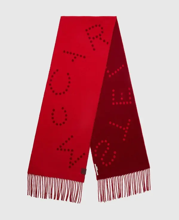 Stella McCartney Logo Fringe Scarf - Lipstick Red