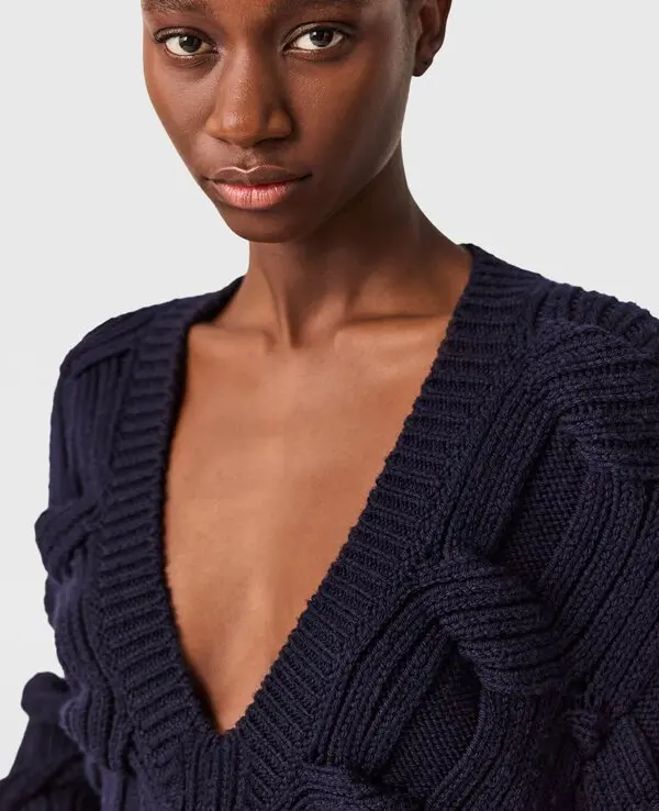 Stella McCartney Falabella Cable-knit V-neck Jumper