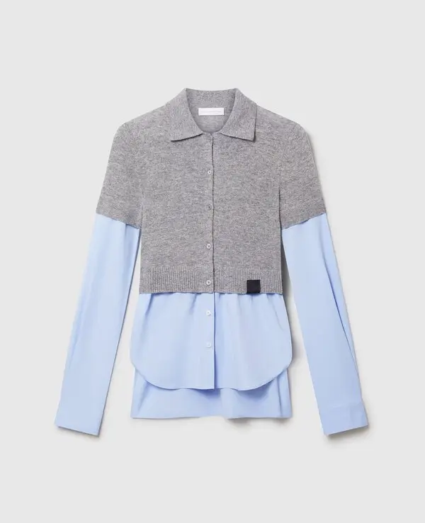 Stella McCartney Hybrid Knit Shirt Cardigan - 1262