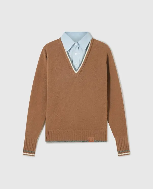 Stella McCartney Hybrid Knit Jumper - Caramel