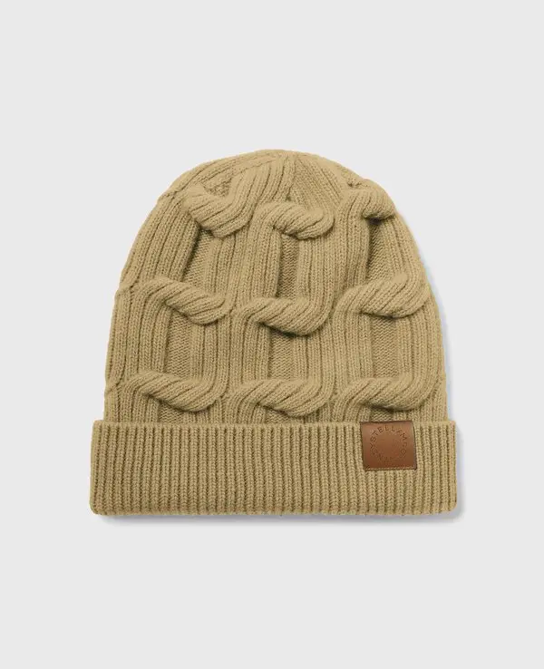 Stella McCartney Falabella Cable-knit Beanie - Camel