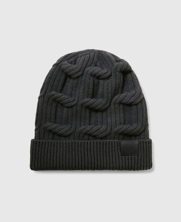 Stella McCartney Falabella Cable-knit Beanie - Dark Grey Melange