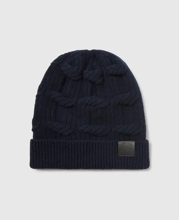 Stella McCartney Falabella Cable-knit Beanie - Navy