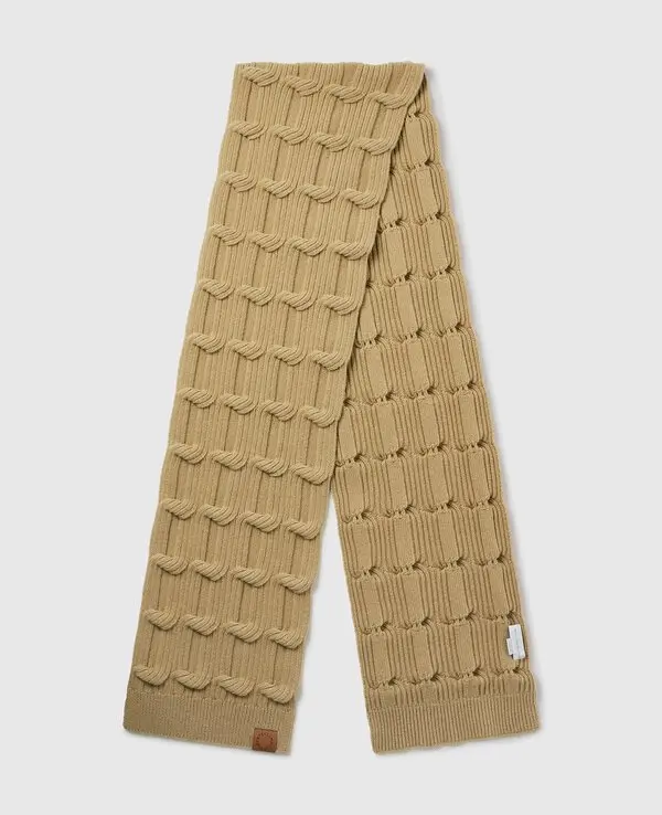 Stella McCartney Falabella Cable-knit Scarf - Camel