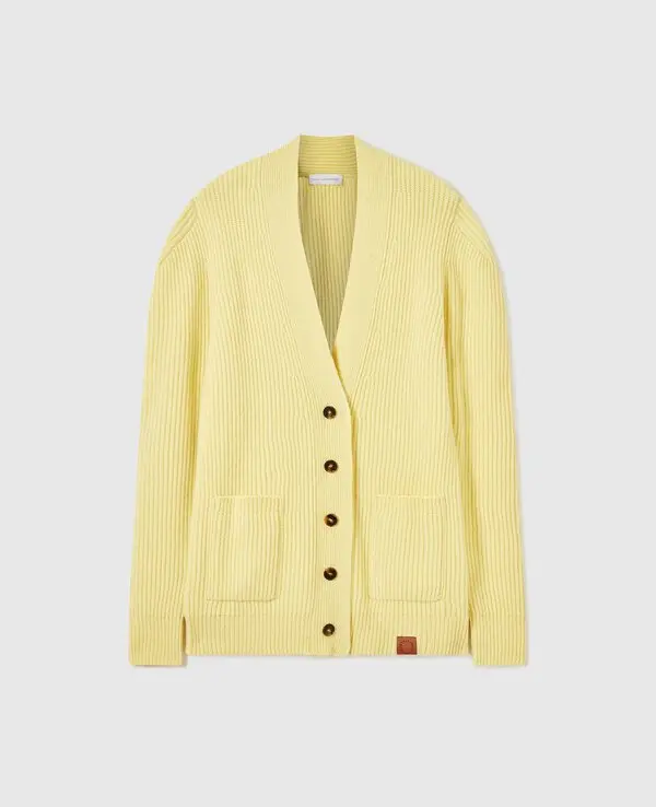 Stella McCartney Chunky Knit V-neck Cardigan - Lemon