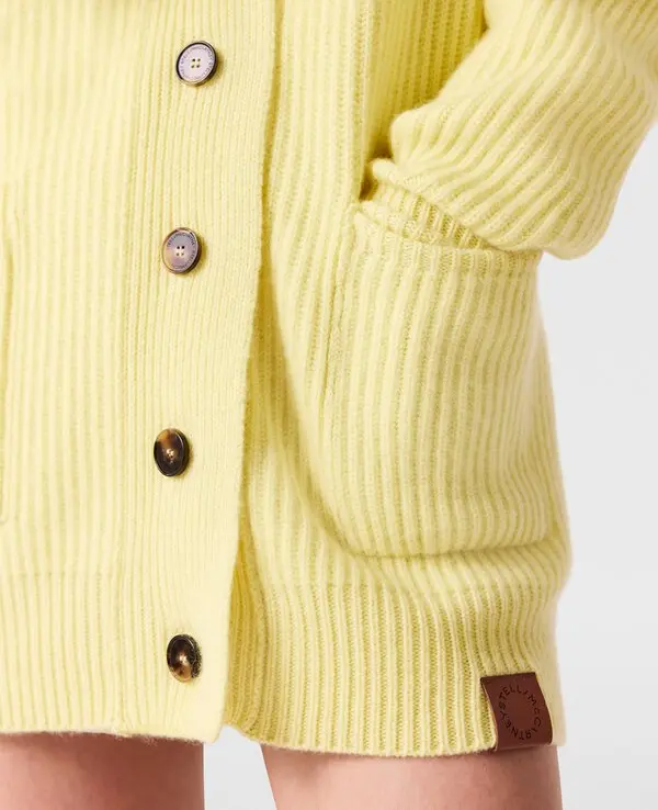Stella McCartney Chunky Knit V-neck Cardigan - Lemon