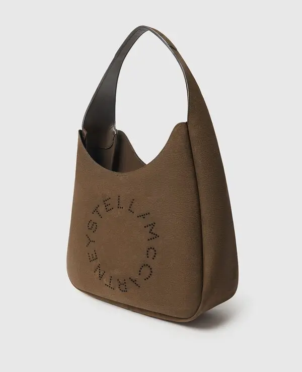 Stella McCartney Logo Large Hobo Bag - Moka