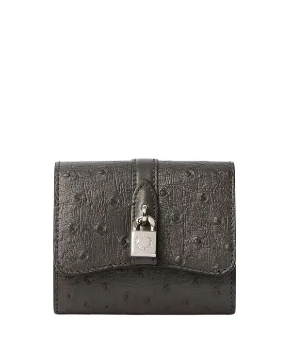Stella McCartney Ryder Ostrich Bi-fold Wallet - Slate