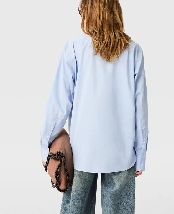 Stella McCartney Tuxedo Bib Poplin Shirt - Sky Blue