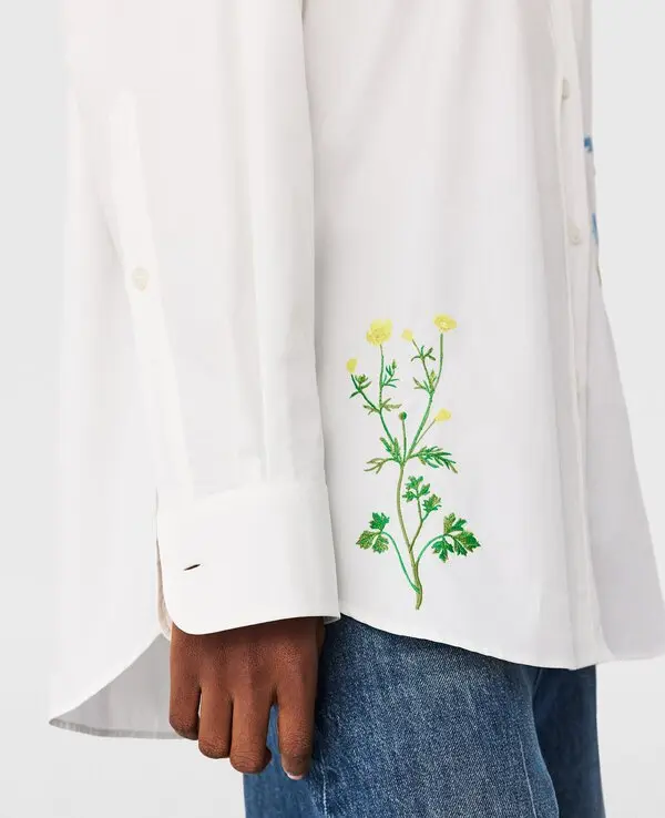 Stella McCartney Floral Embroidered Button-down Shirt - Pure White