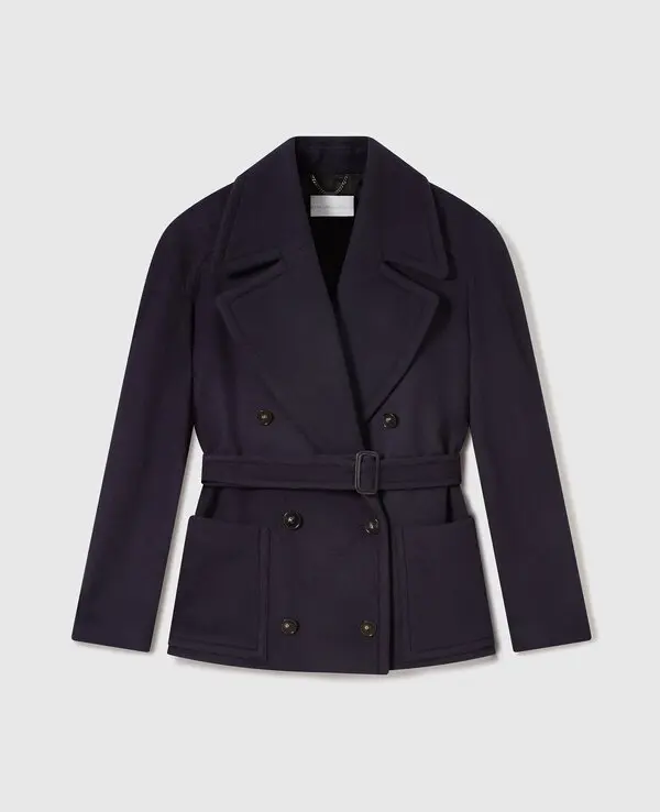 Stella McCartney Cropped Peacoat Jacket With Tie Belt