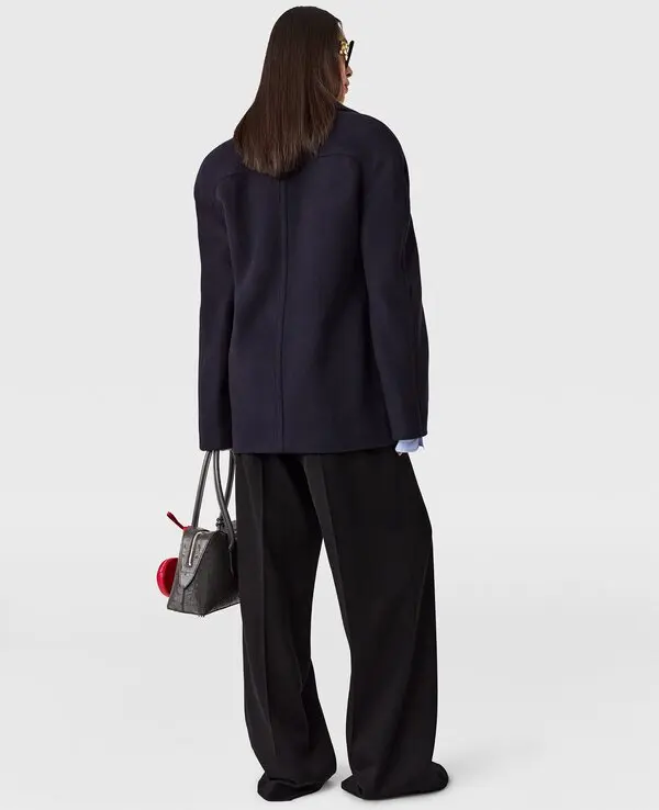 Stella McCartney Cropped Peacoat Jacket With Tie Belt