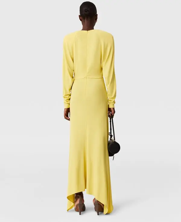 Stella McCartney Pleated Jersey Long-sleeve Maxi Dress
