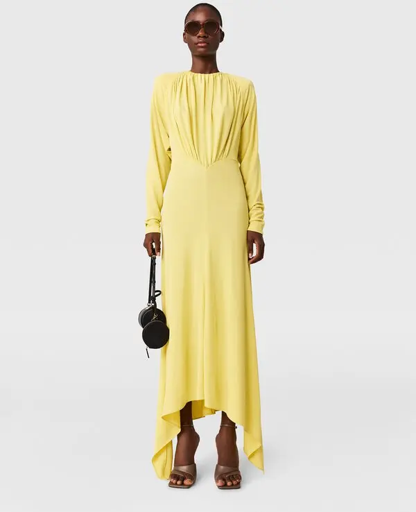 Stella McCartney Pleated Jersey Long-sleeve Maxi Dress