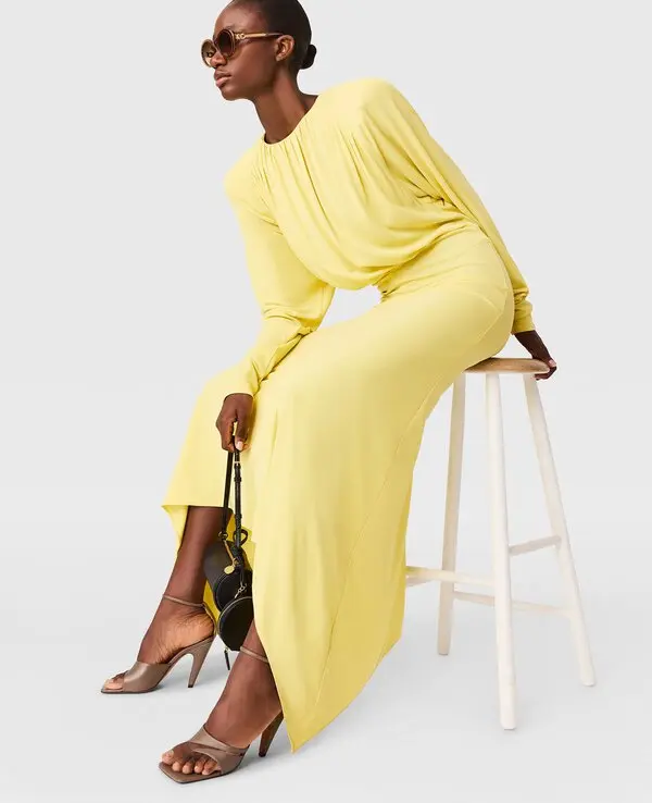 Stella McCartney Pleated Jersey Long-sleeve Maxi Dress