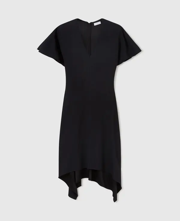 Stella McCartney V-neck Short-sleeve Satin Midi Dress - Black