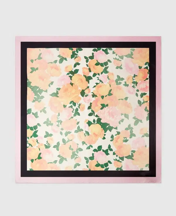 Stella McCartney Peony Print Square Scarf - Pink