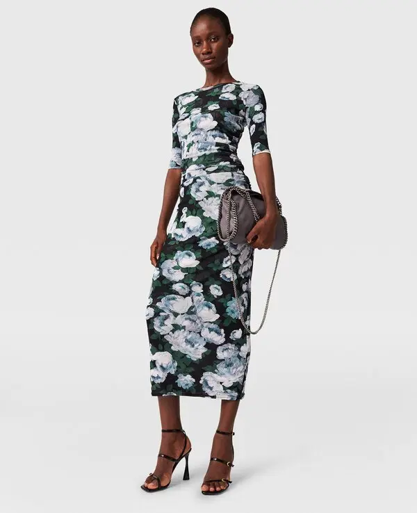 Stella McCartney Floral Mesh Midi Skirt - Multicolour
