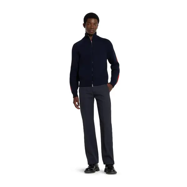 Gucci Woven Stitch Knit Wool Zip Jacket