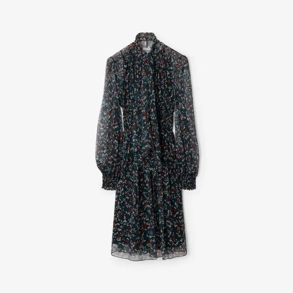 Burberry Floral Silk Creponne Dress