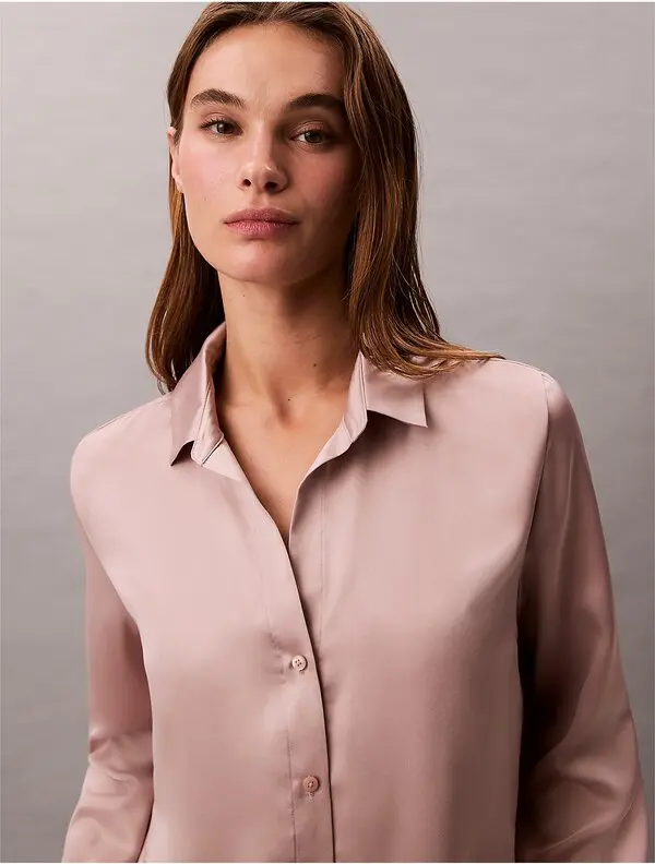 Calvin Klein Satin Sheen Sleep Shirt - Cedar