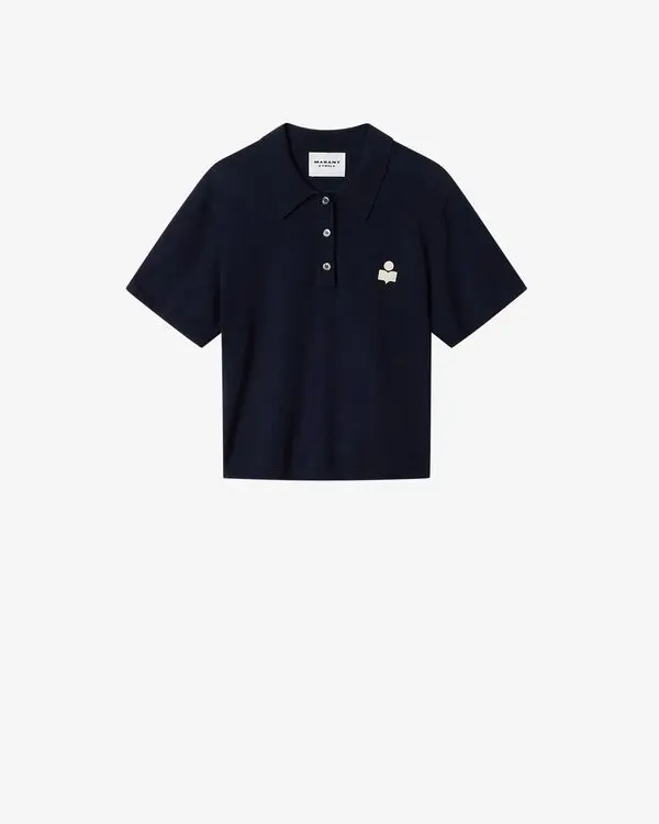 ETOILE Althea Cotton-blend Knit Polo - Midnight