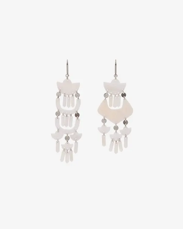 Isabel Marant Yue Shell Earrings - White/silver