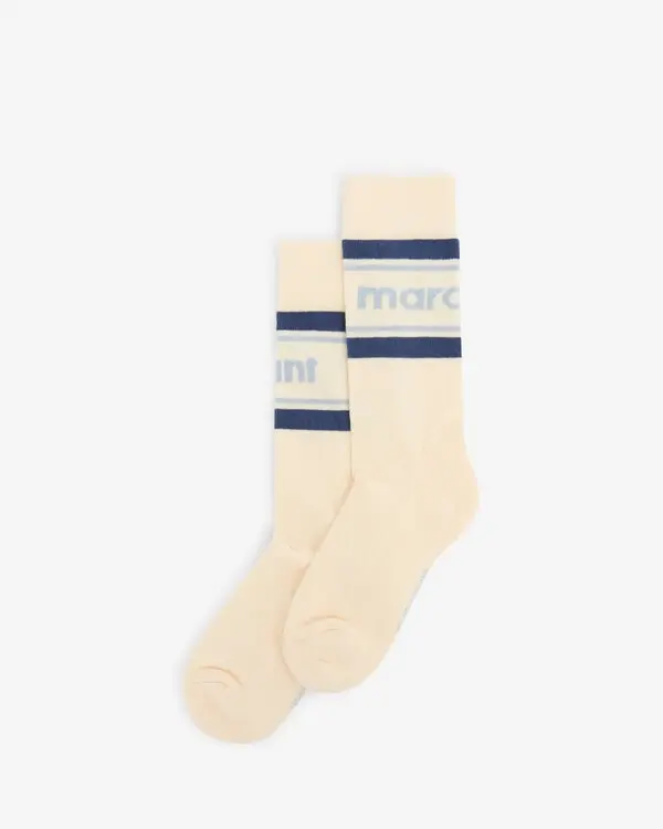 Isabel Marant Donna Mid-calf Socks - Ecru/blue