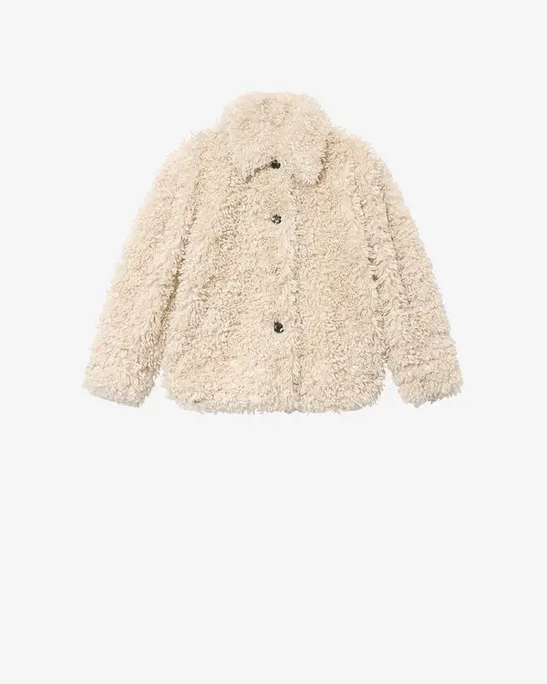 MARANT ETOILE Tarvey Bouclé Faux Fur Coat