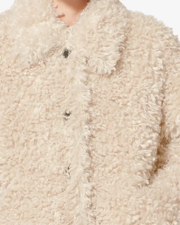 MARANT ETOILE Tarvey Bouclé Faux Fur Coat