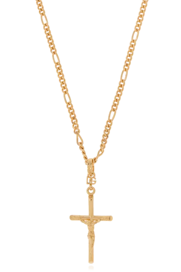 Dolce & Gabbana Necklace With Religious Pendant - Gold