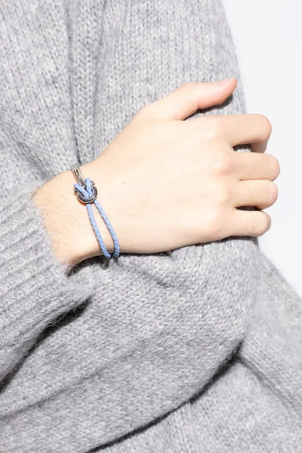 FERRAGAMO Bracelet With Engraved Logo - Light Blue