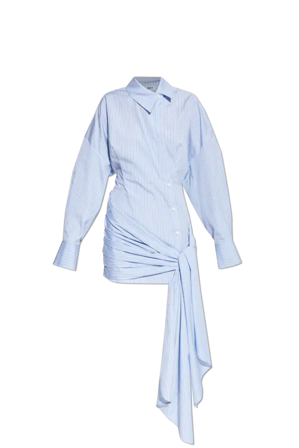 Attico Striped Pattern Shirt Dress - Light Blue
