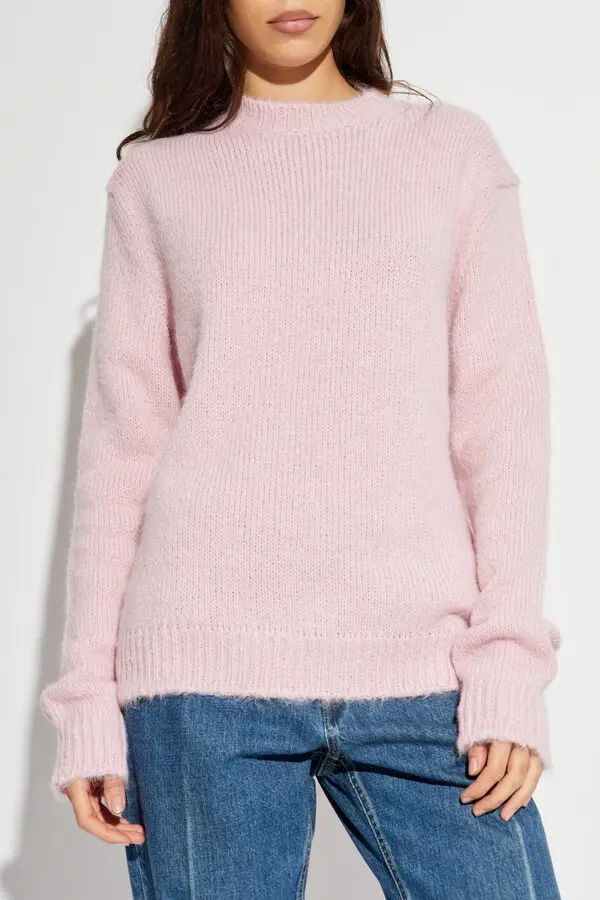 JIL SANDER Crew Neck Alpaca-wool Blend Sweater - Pink