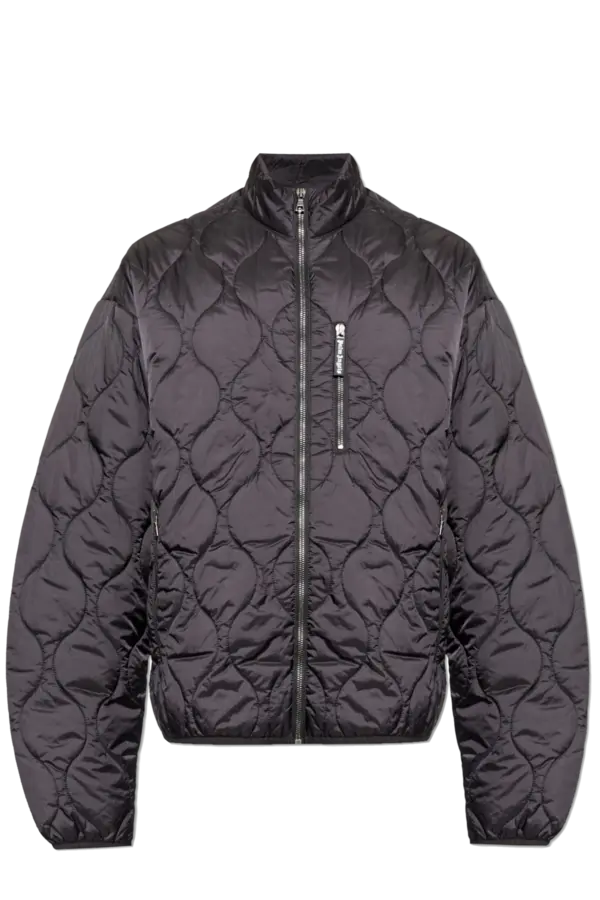Palm Angels Quilted Jacket With Stand-up Collar - Black