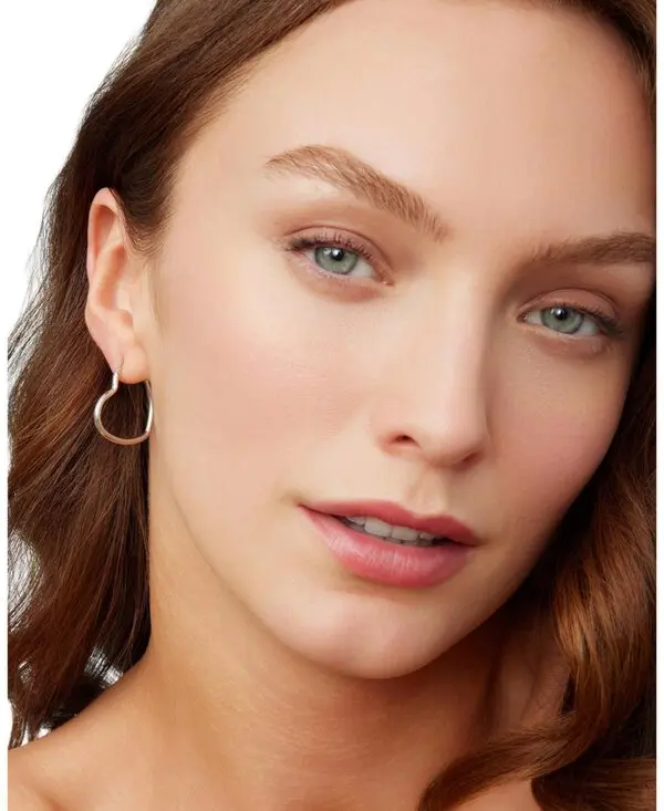 ORADINA Sterling Sweetheart Hoop Earrings