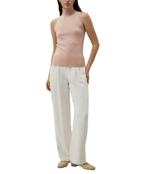 Lilysilk Sleeveless Turtleneck Top - Pink