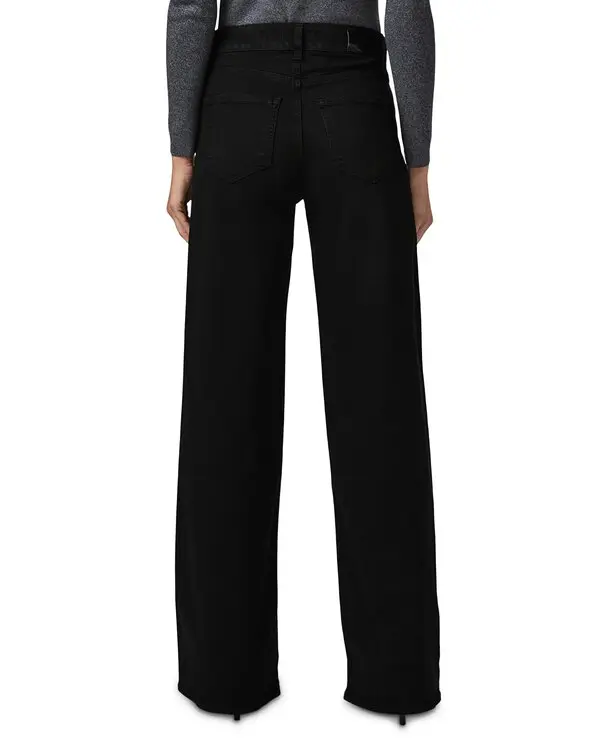 Paige Anessa High Rise Wide Leg Jeans - Black Shadow