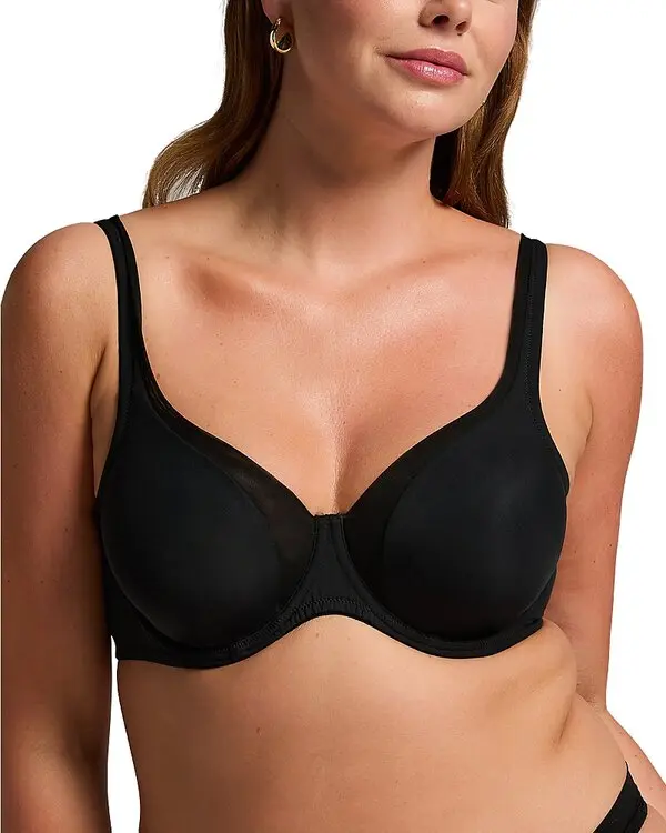 Hunkemoller Mesh Non Padded Underwired Bra - Caviar