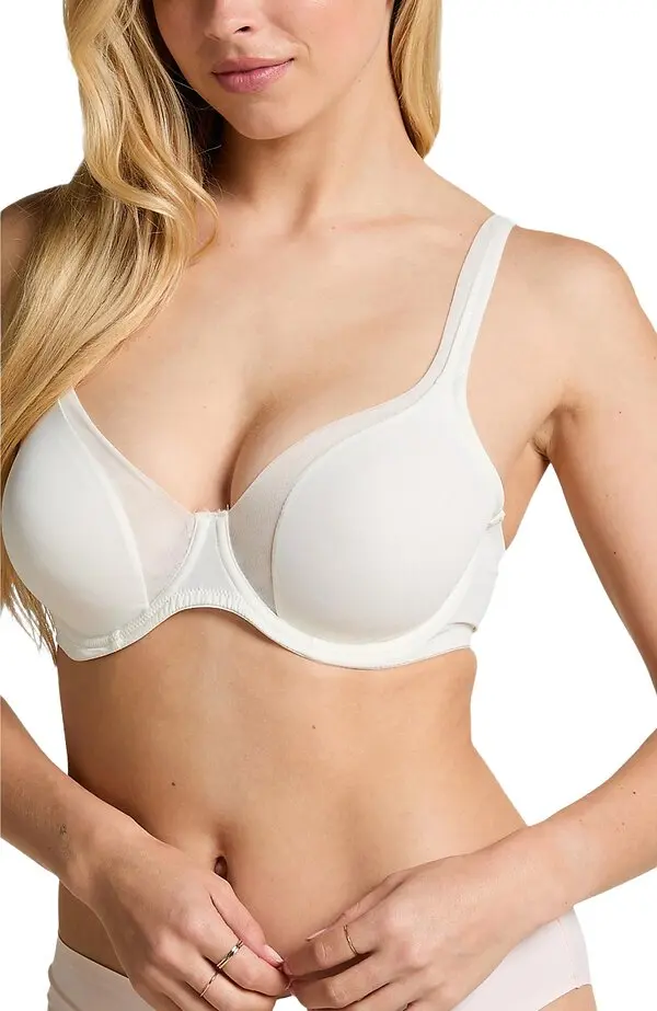 Hunkemoller Mesh Non Padded Underwired Bra - Snow White