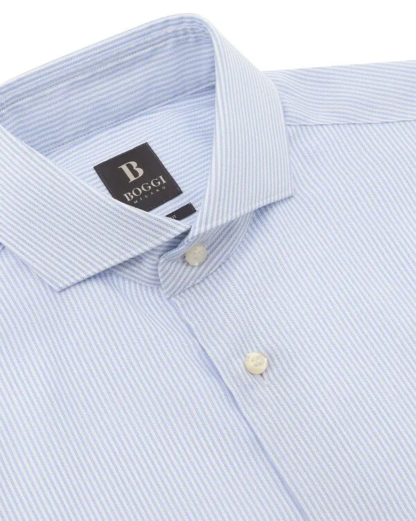 Boggi Milano Non-iron Dobby Naples Collar Dress Shirt