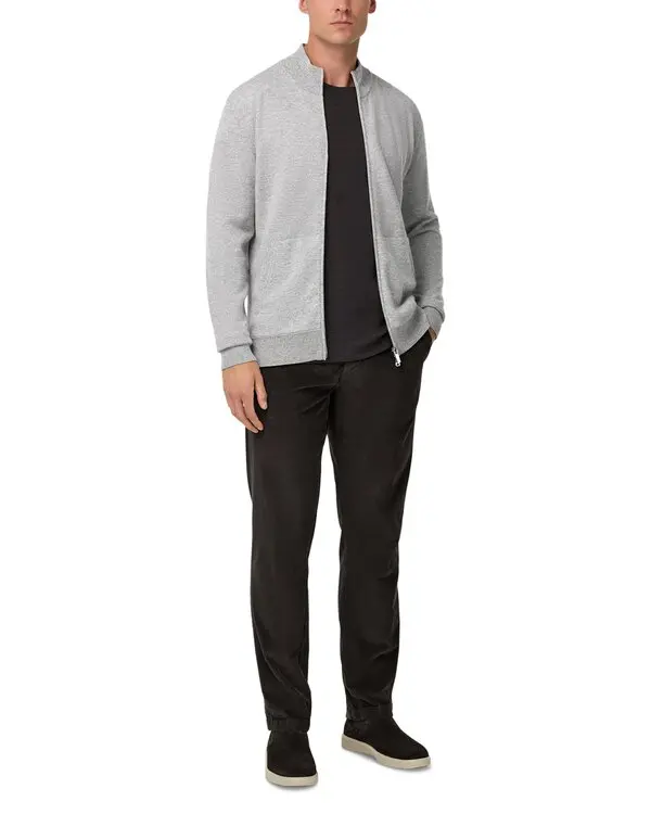 Boggi Milano Zip Front Sweater With Ribbed Details